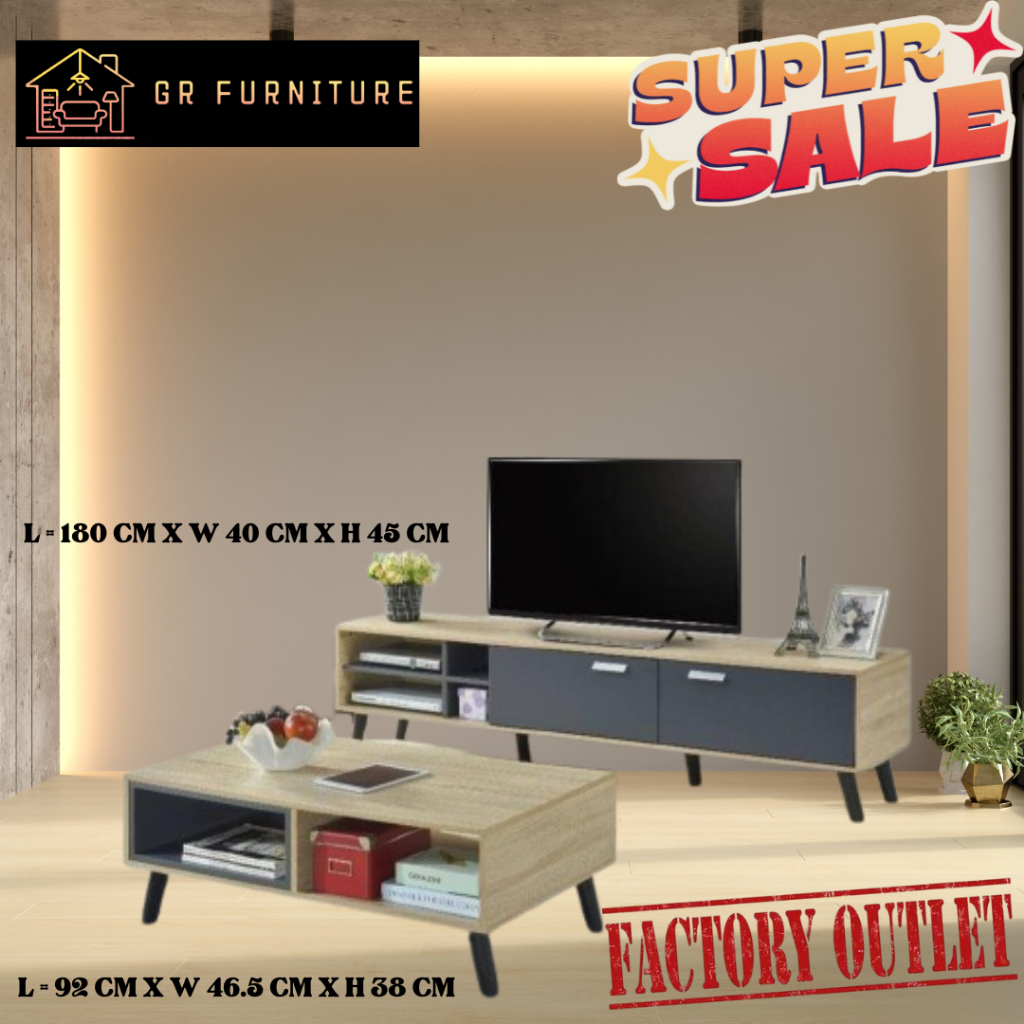 (SUPER SALE🇲🇾) GR Furniture Living Room TV Console 6ft/Media Storage ...