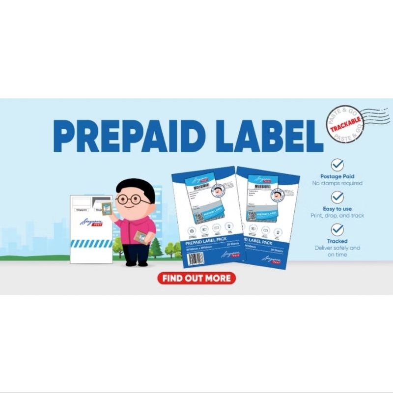 Singpost Tracked Letterbox Prepaid Label (Set of 5 labels) | Shopee ...