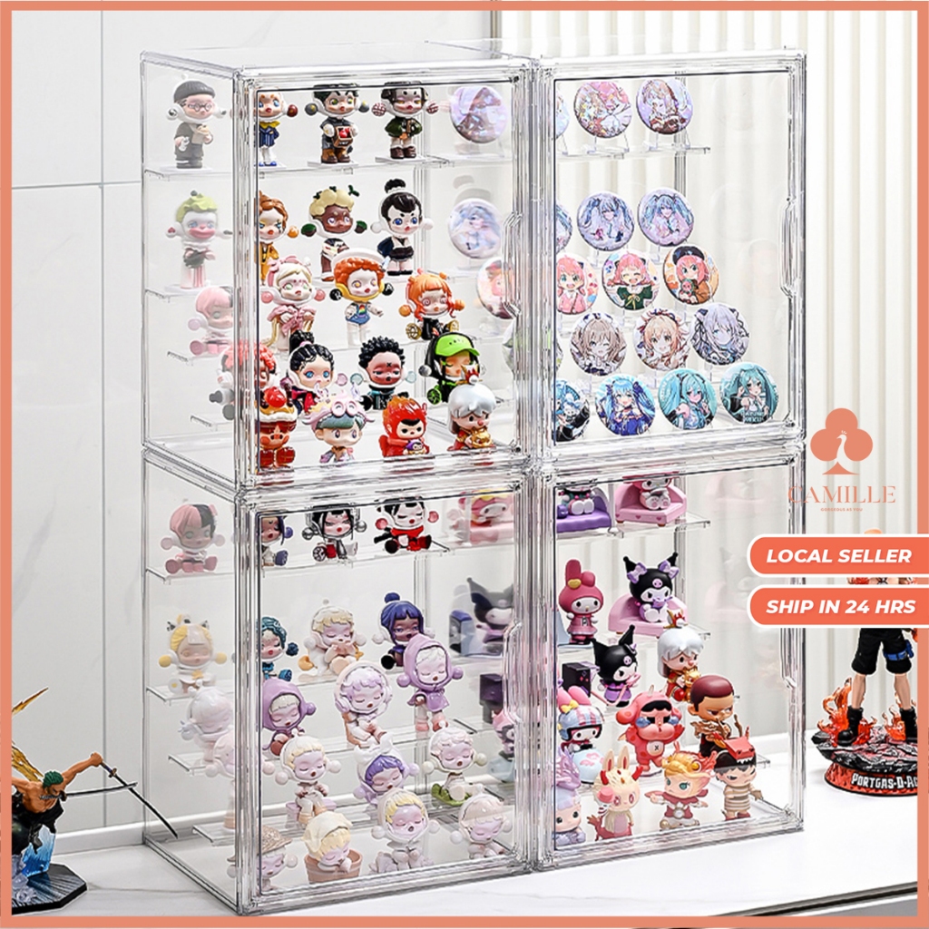 Acrylic Display Box Stackable Display Case with 4 Removable Shelves ...