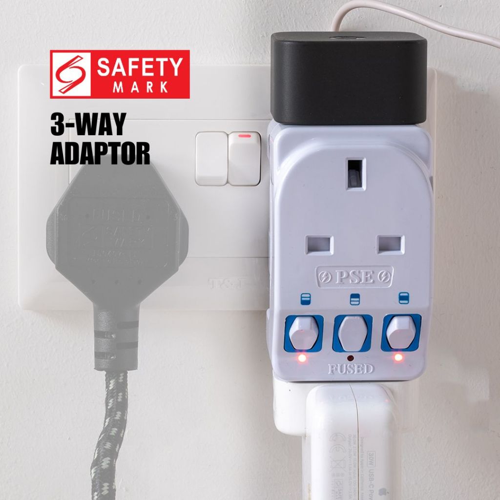 🔌 3-WAY MULTI PLUG ⚡ SOCKET ADAPTOR 🔋⚡ WITH SWITCHES 🔘💡🔥💯 | Shopee ...