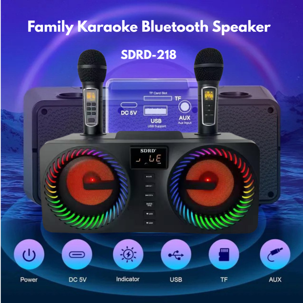 SDRD Speaker 218 HD Stereo Sound with extra bass 30W lighting magic ...