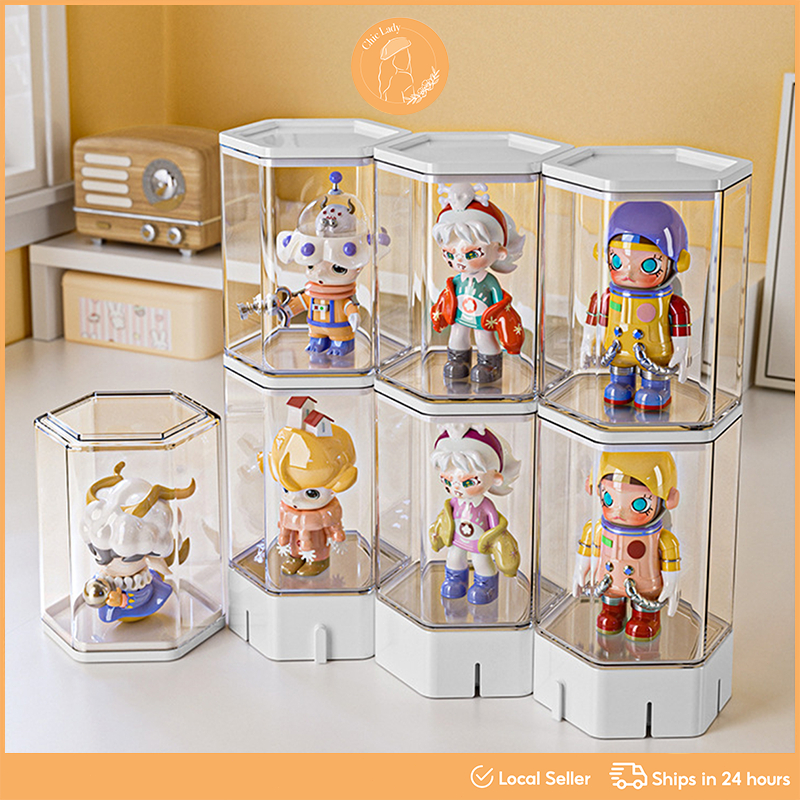 Popmart Display Box Figurine Display Case Stackable Display Storage Box ...