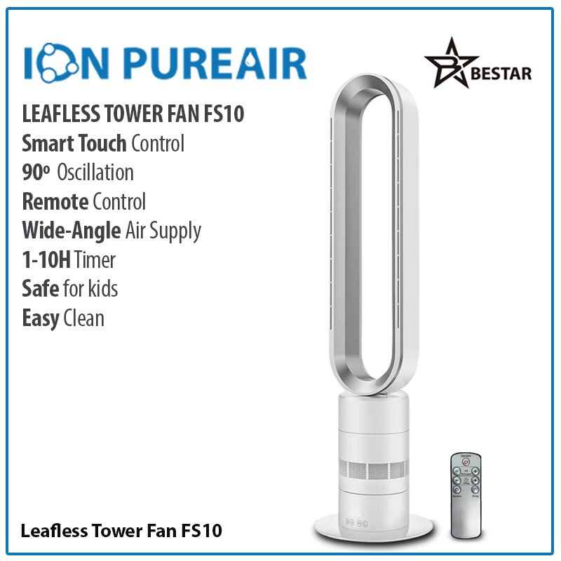 Leafless Tower Fan ION PUREAIR FS10/FS6/FS4★Standing Fan Bladeless ...