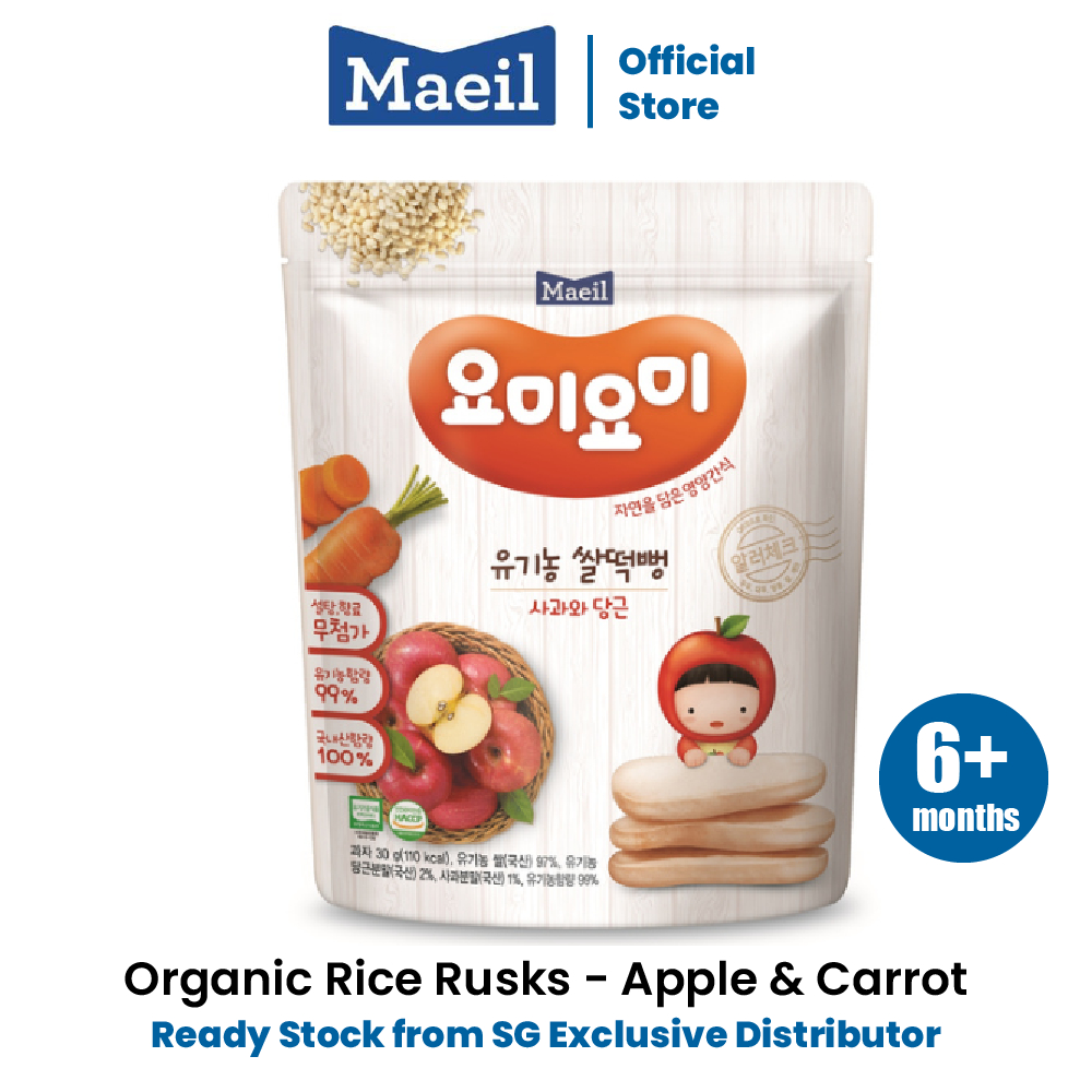 [Bundle Deal of 2] Maeil Organic Rice Rusks - Apple & Carrot 30g ...