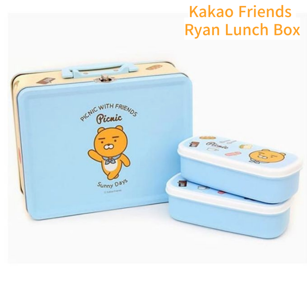 [Kakao Friends]Ryan Lunch Box Tin Box Set Picnic Box Food Contrainer ...