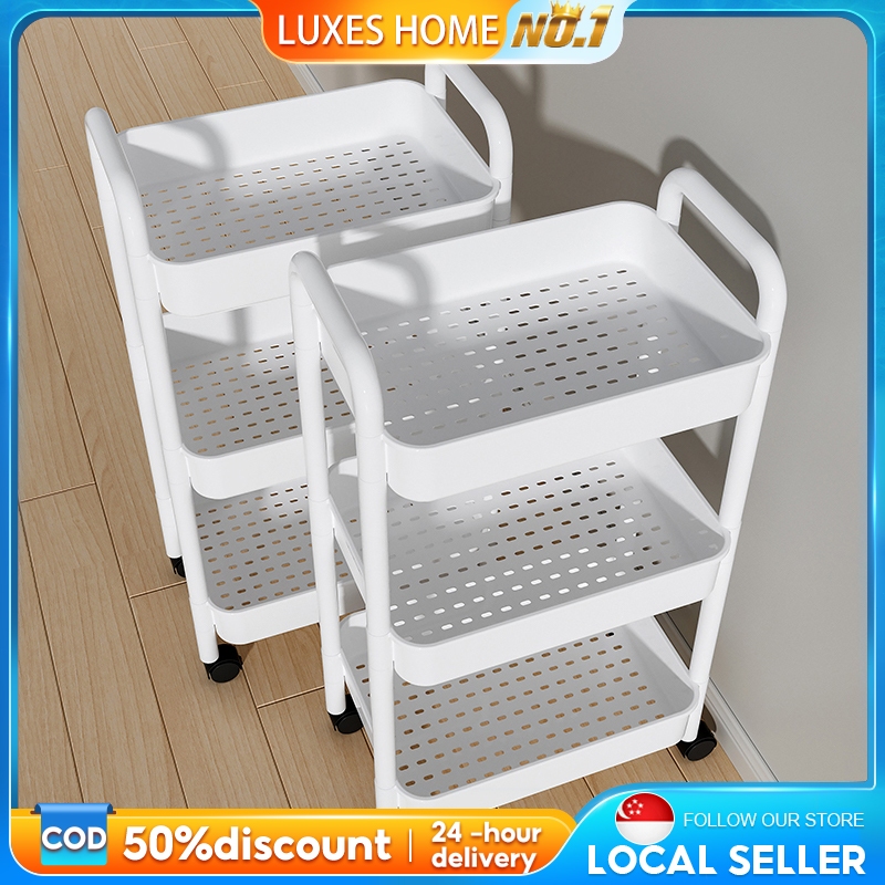 Trolley Rack 3 Tier Trolley Kitchen Storage Trolley With Wheels ABS ...