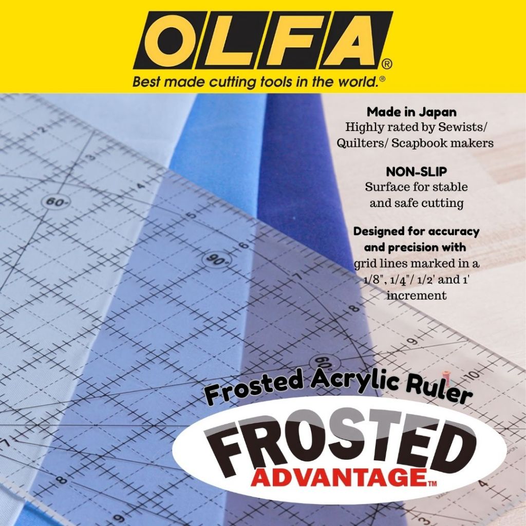 8Types Olfa Frosted Quilting Sewing Rulers (Acrylic ) Series, available ...
