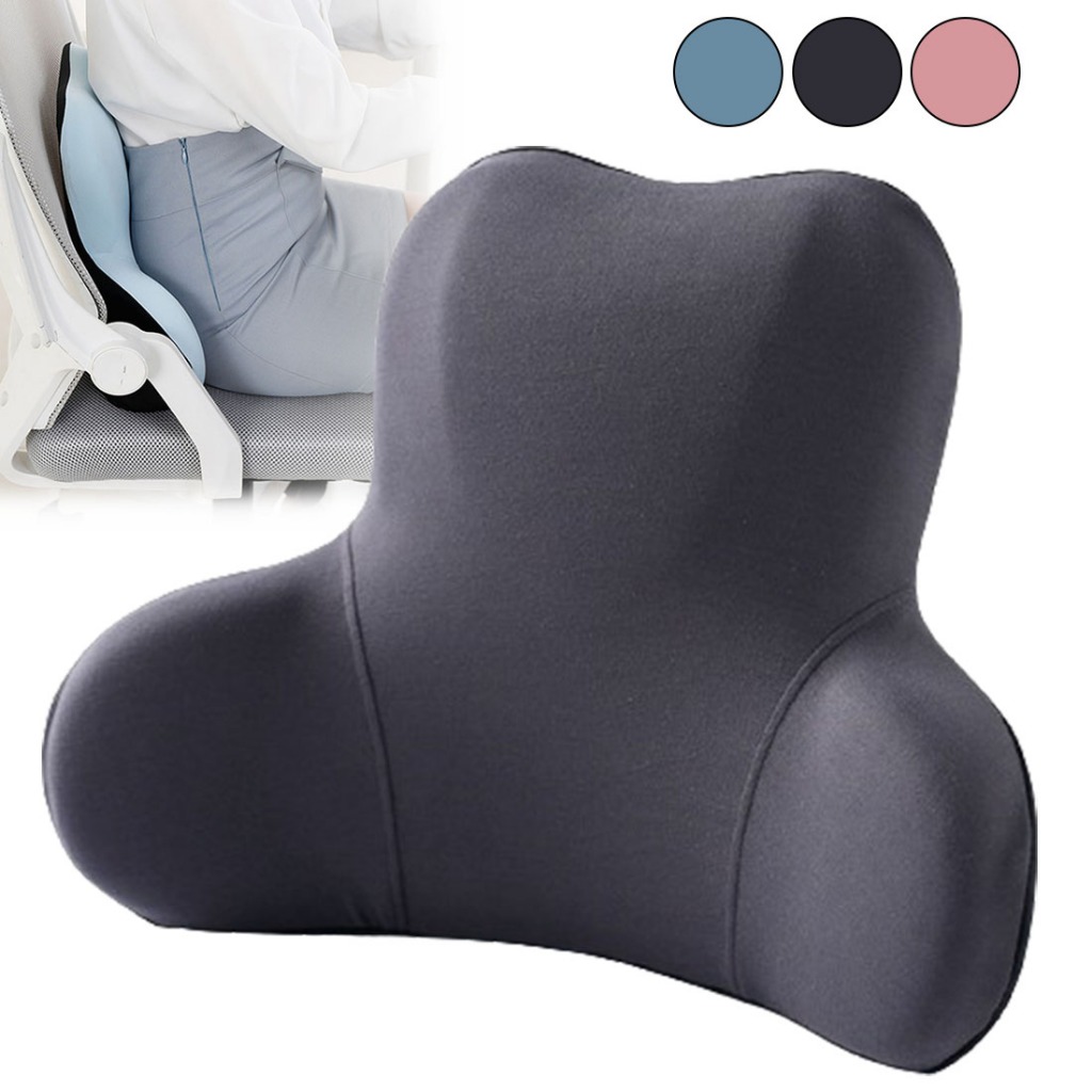 Lumbar Support Pillow Memory Foam Back Cushion Orthopedic Backrest ...