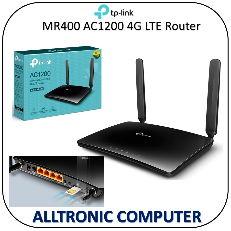 TP-Link Archer MR400 AC1200 Wireless Dual Band 4G LTE Router (With ...