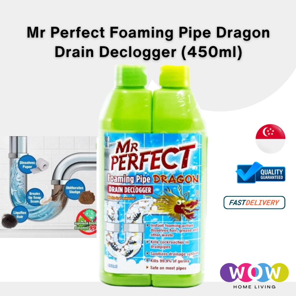 Mr Perfect Foaming Pipe Dragon Drain Declogger / Drain Unblocker / 450ml | Shopee Singapore