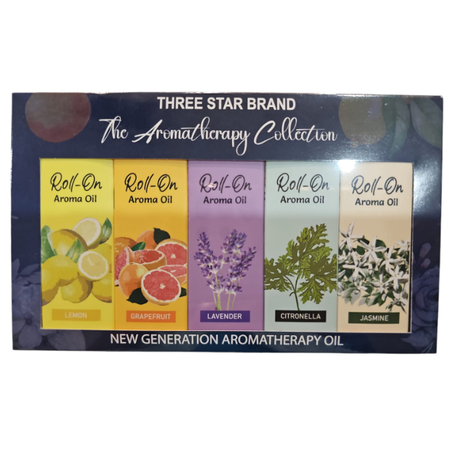 [Three Star Brand] Aromatherapy Medicated Roll On Oil (Gift Set of 5 ...