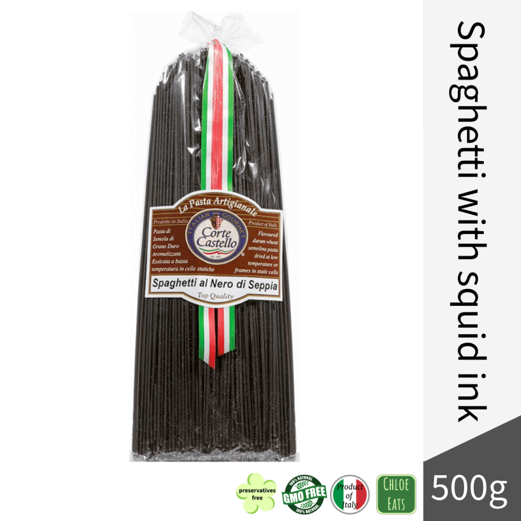 Corte Castello Italian artisanal pasta Spaghetti with black squid ink ...