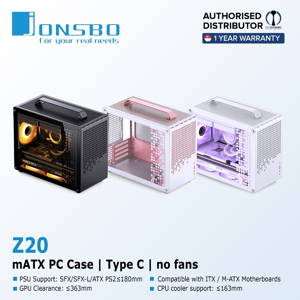 JONSBO Z20 Micro-ATX PC Case - White, Pink & Black | Shopee Singapore