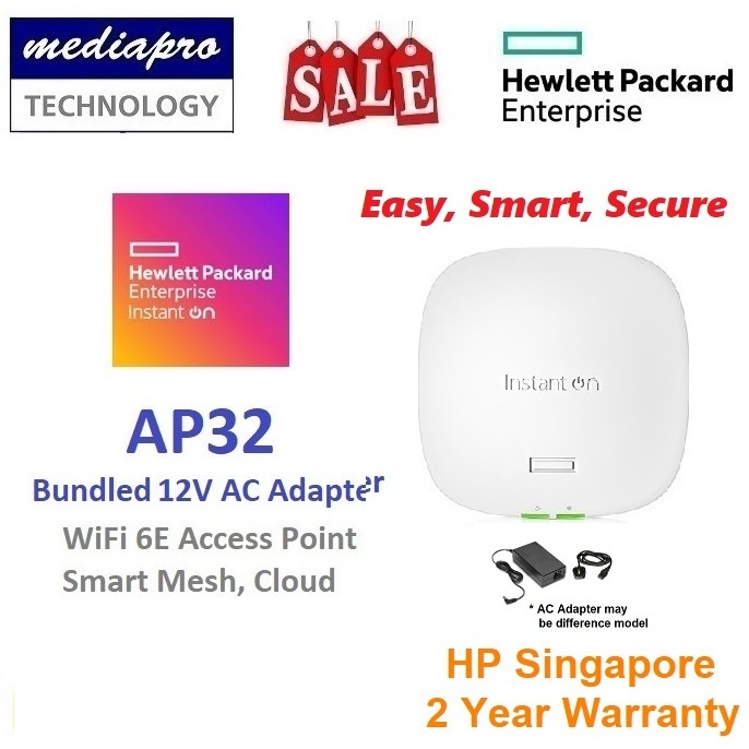 HP / HPE AP32 Aruba Instant On WiFi 6E Smart Mesh Access Point / Router ...