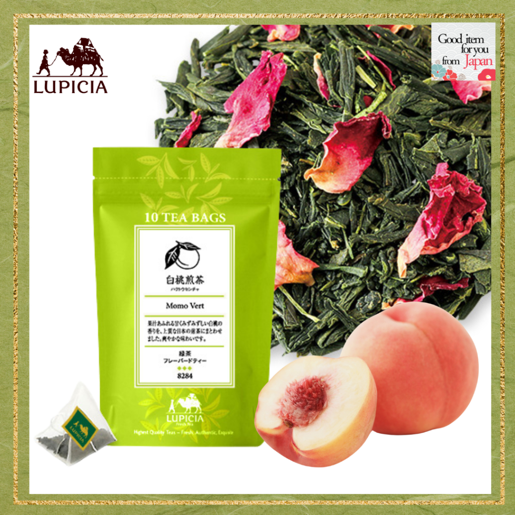 LUPICIA Japanese Green Tea with Peach Flavor ( Tea Bags / Tea Leaves ...