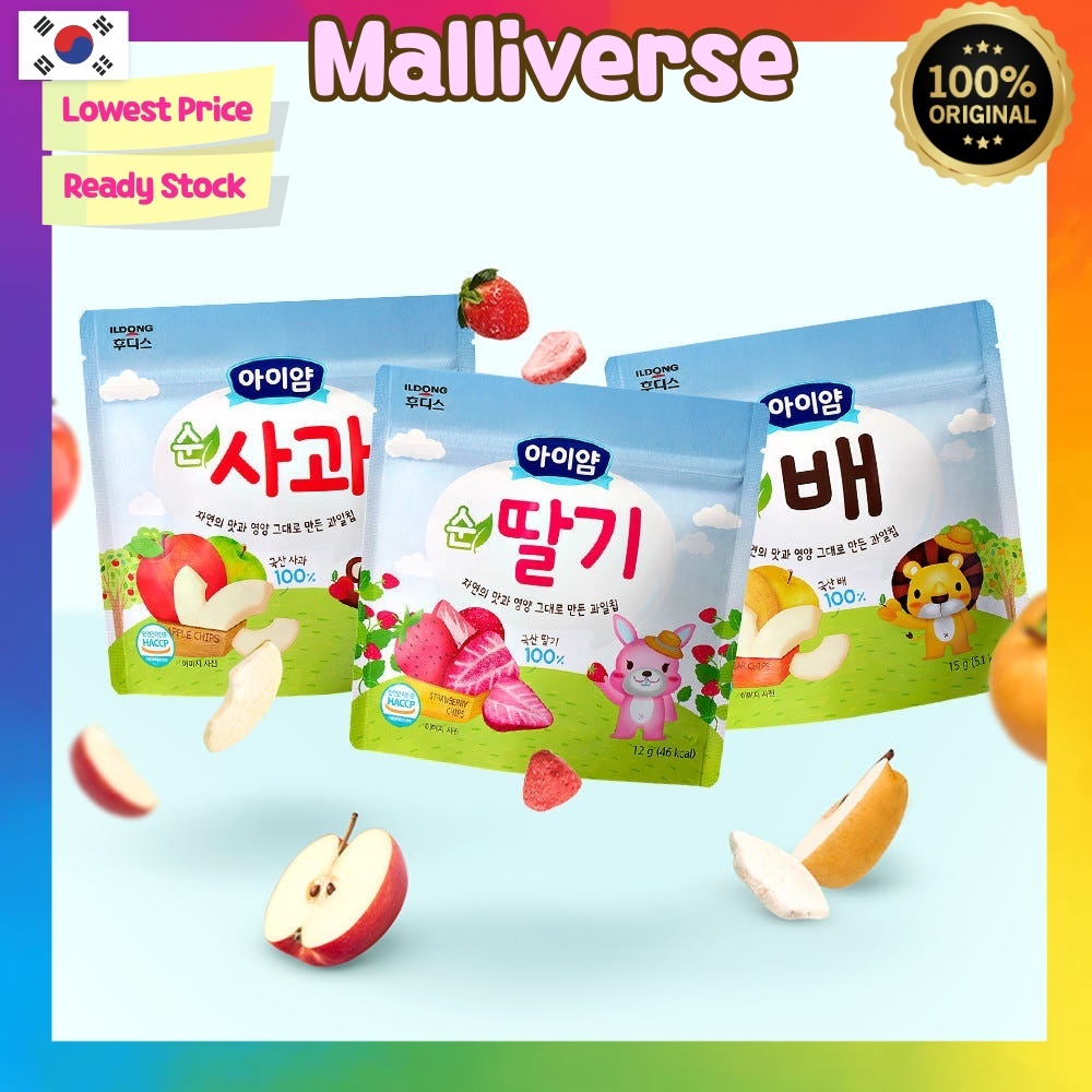 [ILDONG FOODIS] Pure Fruit Chip 15g ( Apple / Pear / Strawberry ...