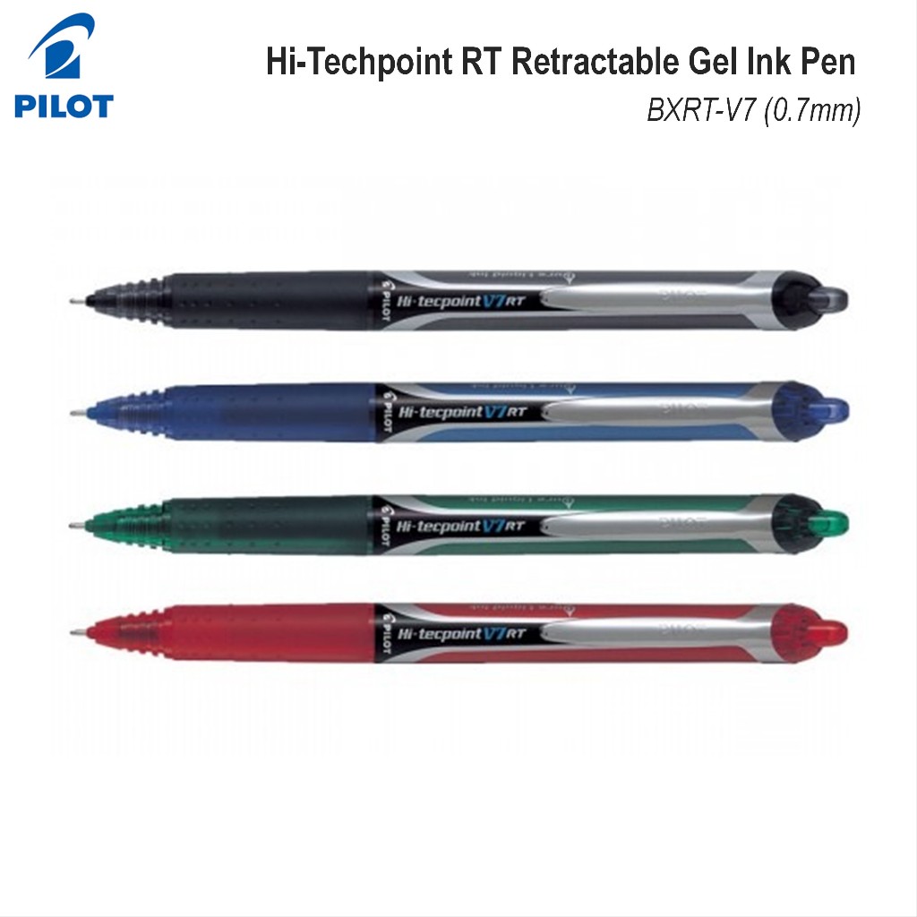 Pilot Hi-Techpoint RT Retractable BXRT-V7 Gel Ink Pen (Bundle of 3pcs ...
