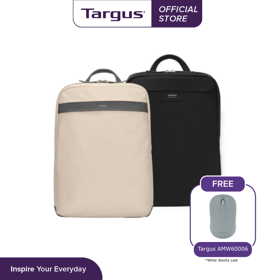 Targus California Newport Extension 15" Ultra Slim Backpack Black/Tan ...