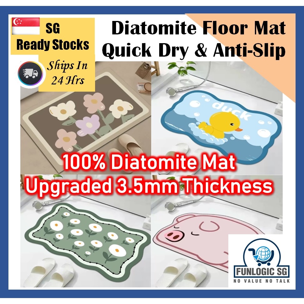[SG Ready Stocks] Diatomite Floor Mat / Absorbent Quick Drying Mat ...