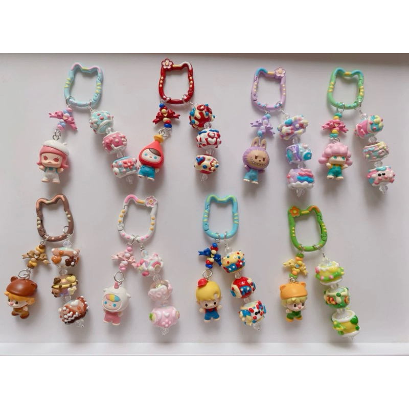 Popmart Phone Strap Keychain Bag Chain Skullpanda Molly Dimoo CryBaby ...