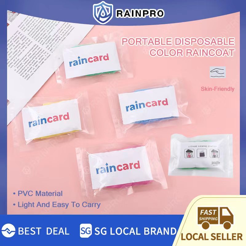 [RAINPRO] Disposable Card Raincoat Vacuum Compressed 20g Outdoor Travel ...