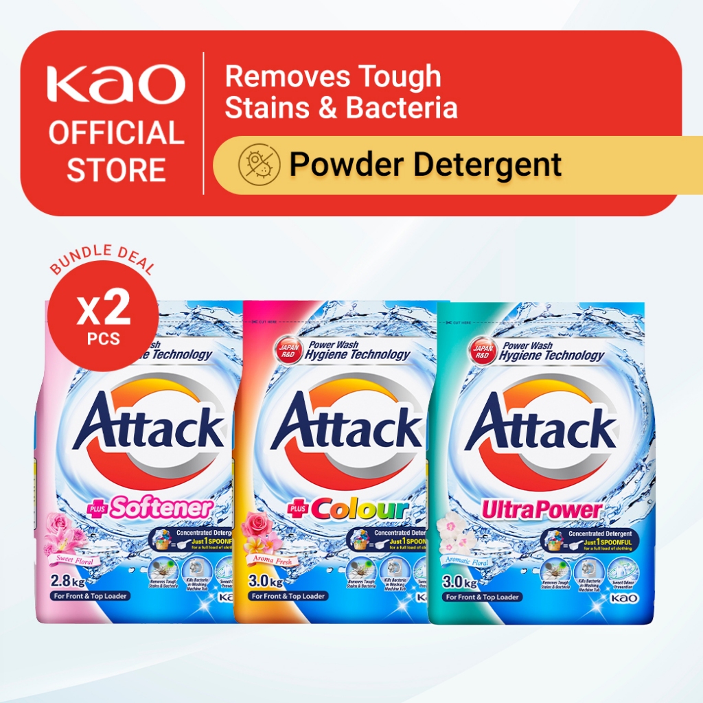 Attack Powder Laundry Detergent 2.8/3KG (Bundle of 2) | Shopee Singapore