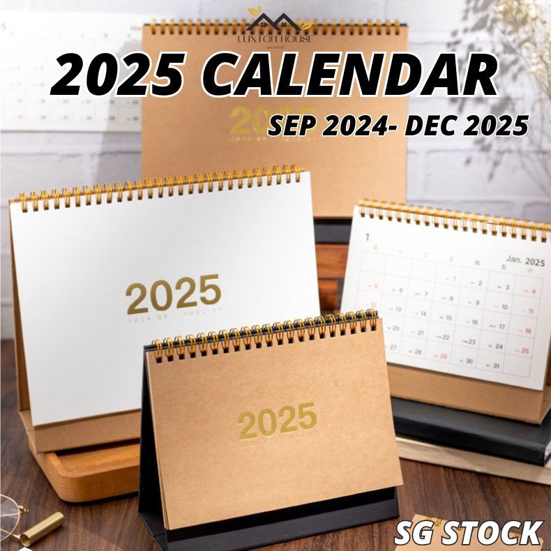 {New Arrival} 2025 Desk Calendar Kraft Paper English Table Calendar ...
