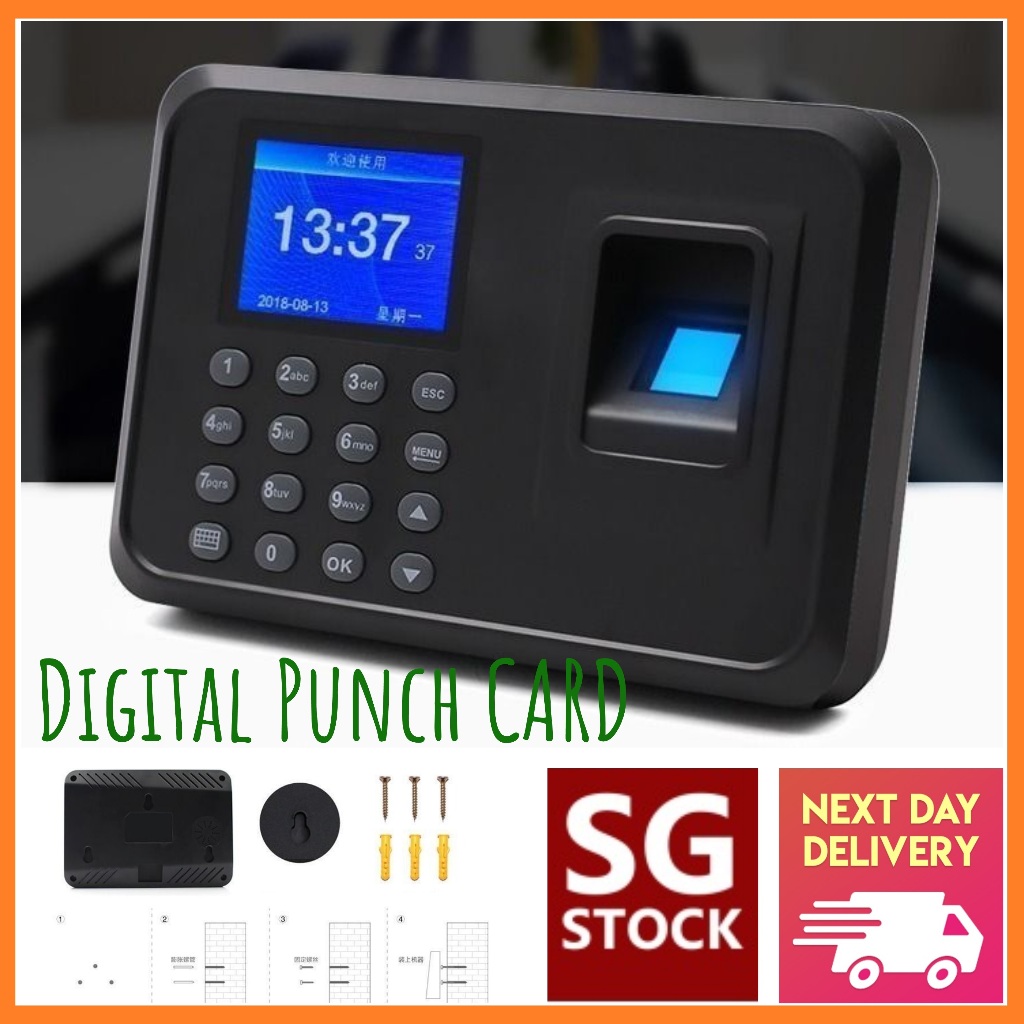 Digital Attendance Punch Card with Fingerprint Cardless | Shopee Singapore