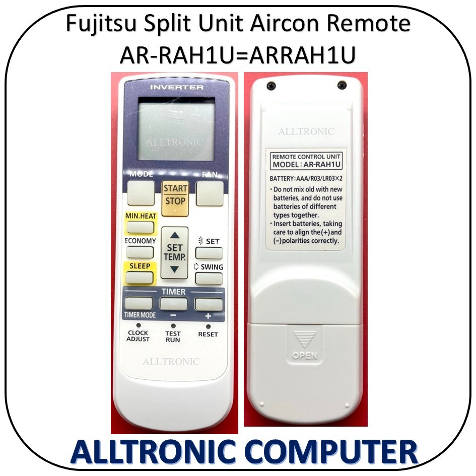 Genuine Aircon Remote Control AR-RAH1U = ARRAH1U Fujitsu Gen | Shopee ...