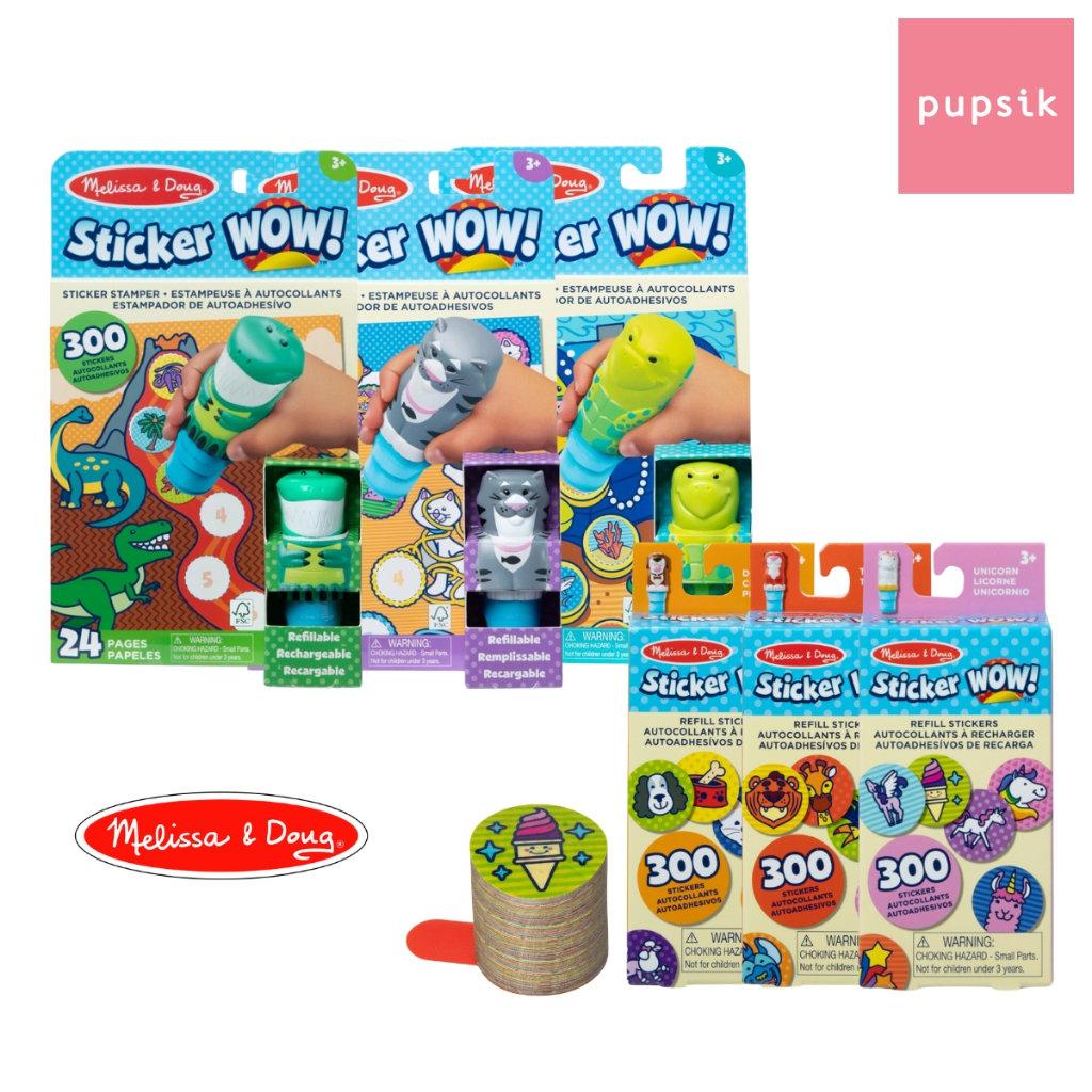 Melissa & Doug Sticker WOW! Activity Pad & Sticker Stamper - Set/Refill ...