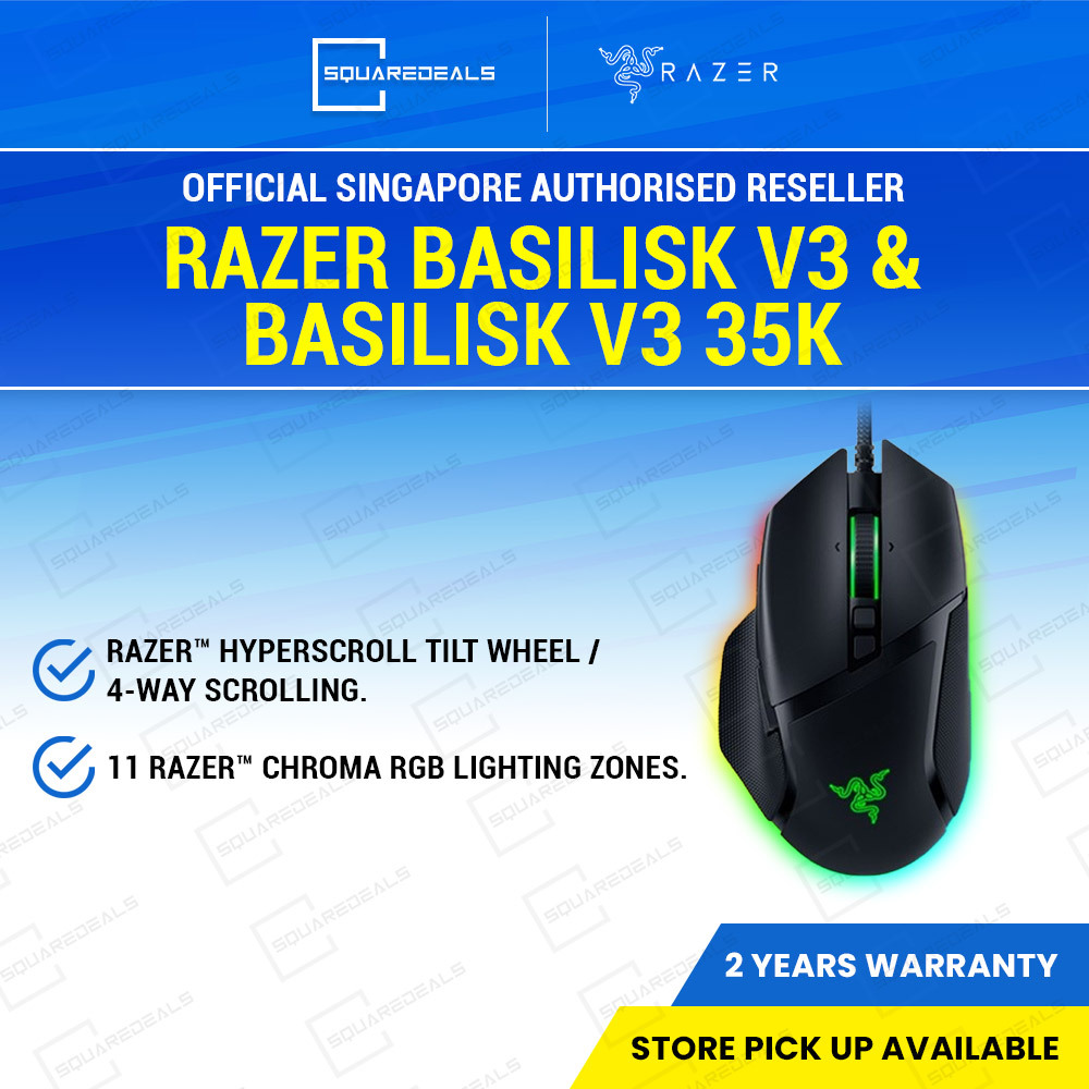 Razer Basilisk V3 and Basilisk V3 35K Chroma Ergonomic Gaming Mouse ...