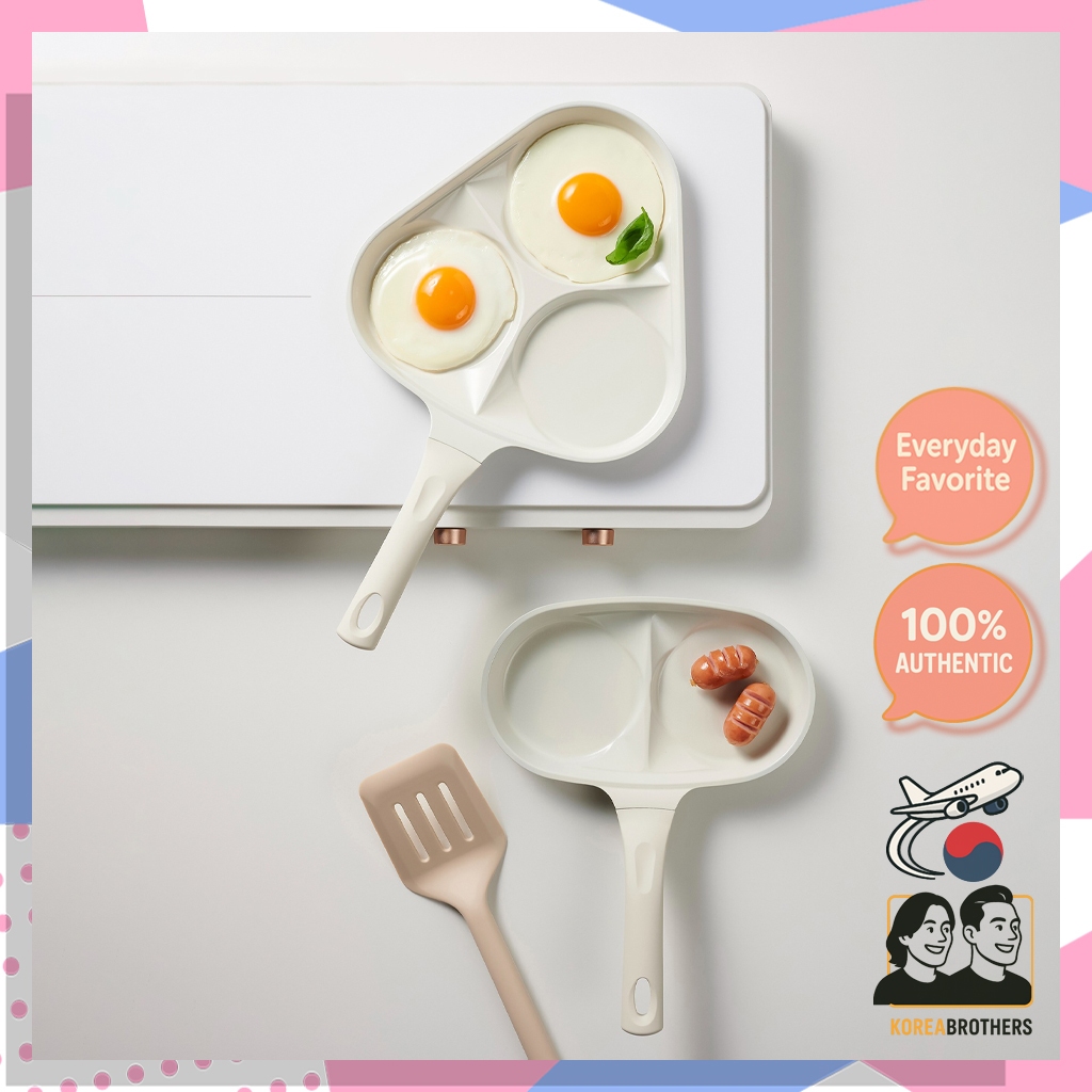JAJU Multi Egg Frying Pan – 2 Hole & 3 Hole｜Non-stick Divider Pan｜Made ...