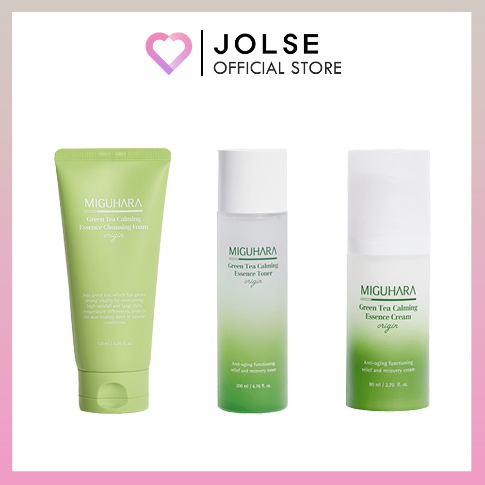 [MIGUHARA Green Tea] Green Tea Calming Essence Toner Origin / Cream ...