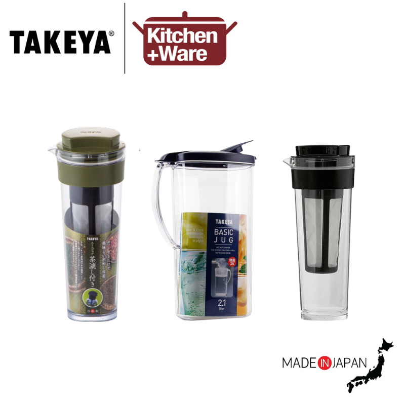 [Japan] Takeya 2.1 Liters Jug / 1100ml Slim Jug II with Tea Strainer ...