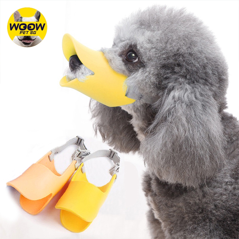 [SG] Pet Dog Mouth Cover Silicone Duck Mouth Mask Anti Bite Stop ...
