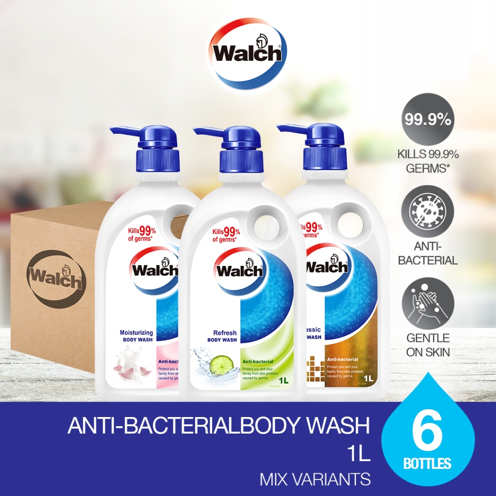 Walch® Anti-bacterial Body Wash 1L x 6 Bottles | Shopee Singapore