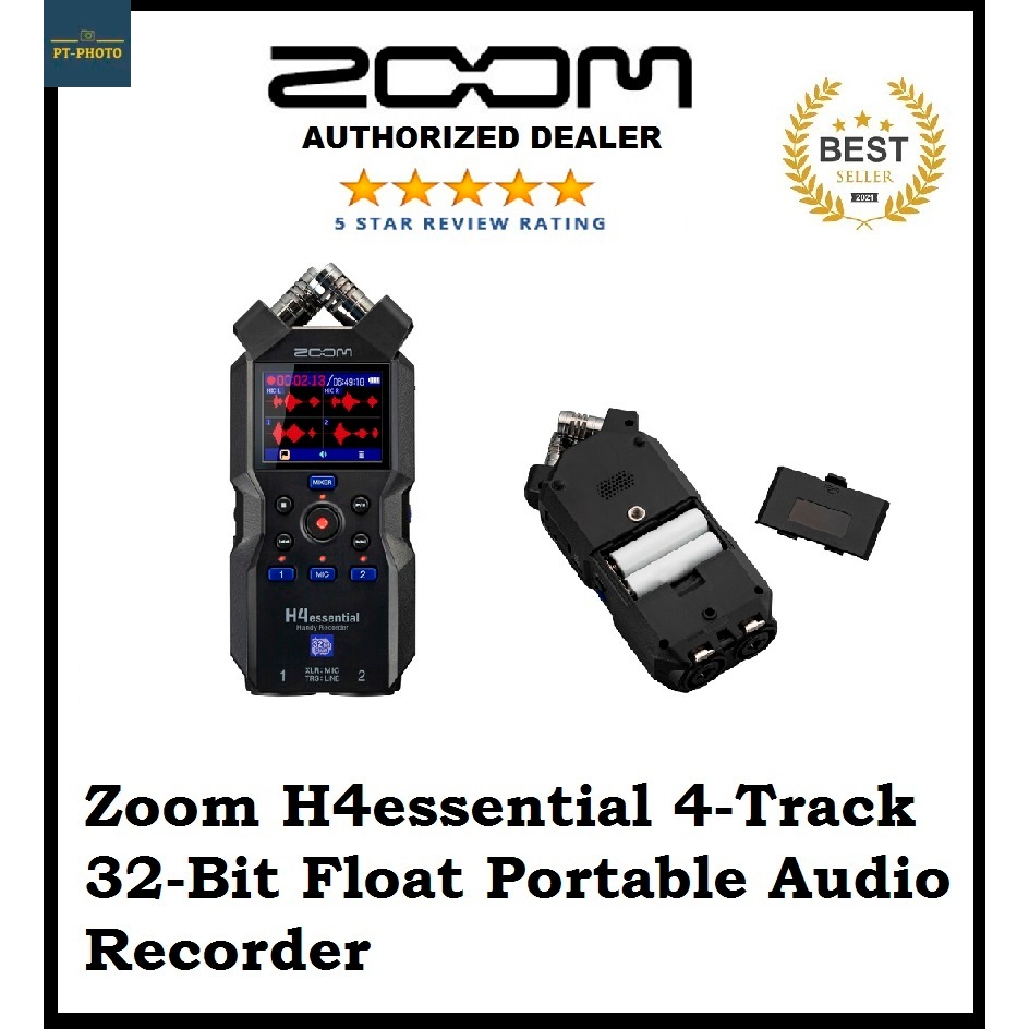 Zoom H4essential 4-Track 32-Bit Float Portable Audio Recorder ( 1 Year ...