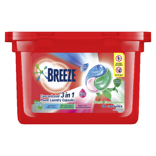 (Bundle of 6) Breeze Laundry Capsules 3-in-1 Power Laundry Capsules ...