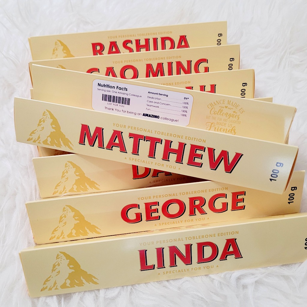 Customised Toblerone Chocolates 100g for Colleague / Christmas / Thank ...