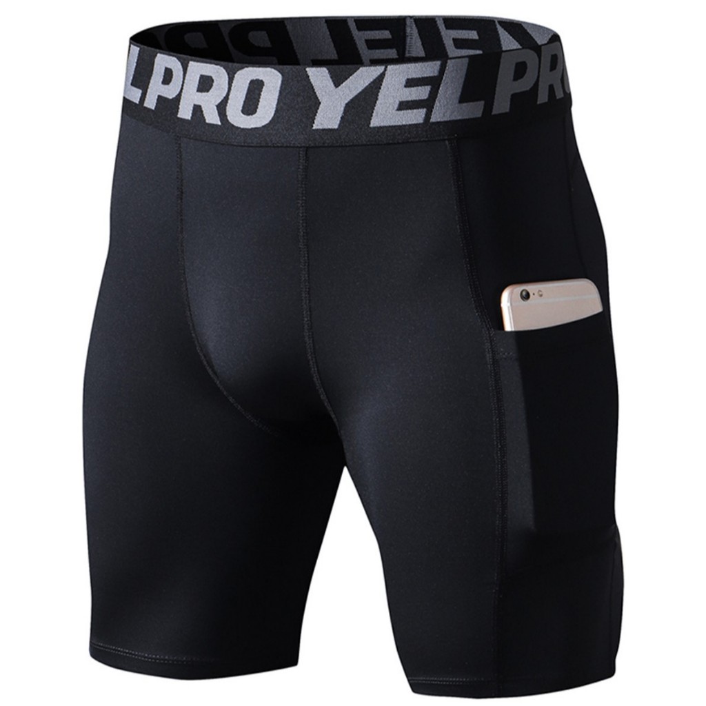 (Local) Men Pocket Compression Shorts Tights with Pocket for Sports Gym ...