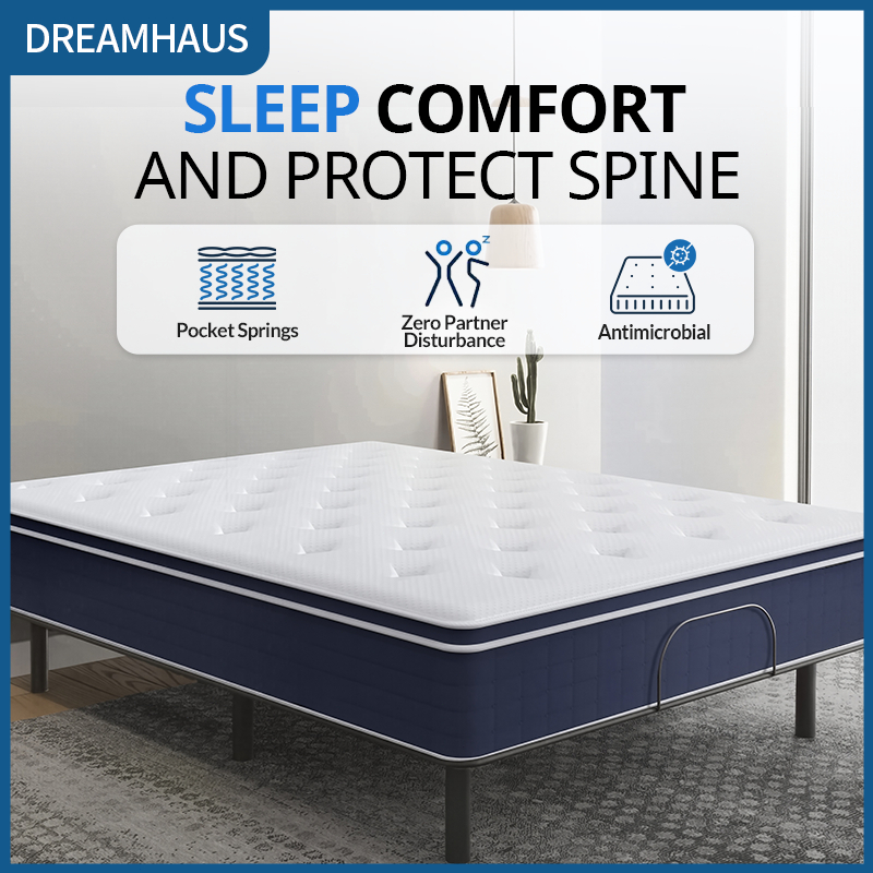 Single/Queen Size Spring Mattress Medium Firm Bed in Box Pocket Coil ...