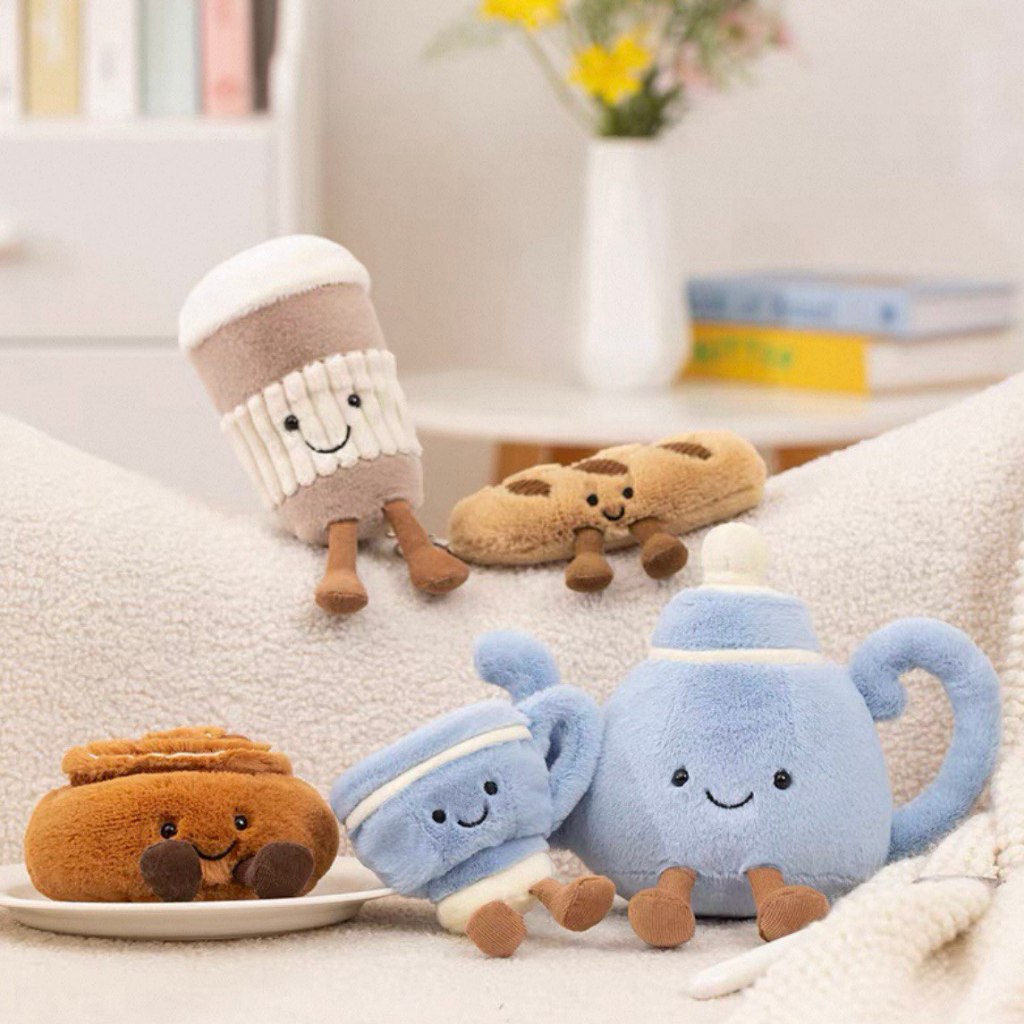 [SG Instock] Coffee Tea Teapot Teacup Cinnamon Roll Soft Toy Plush ...
