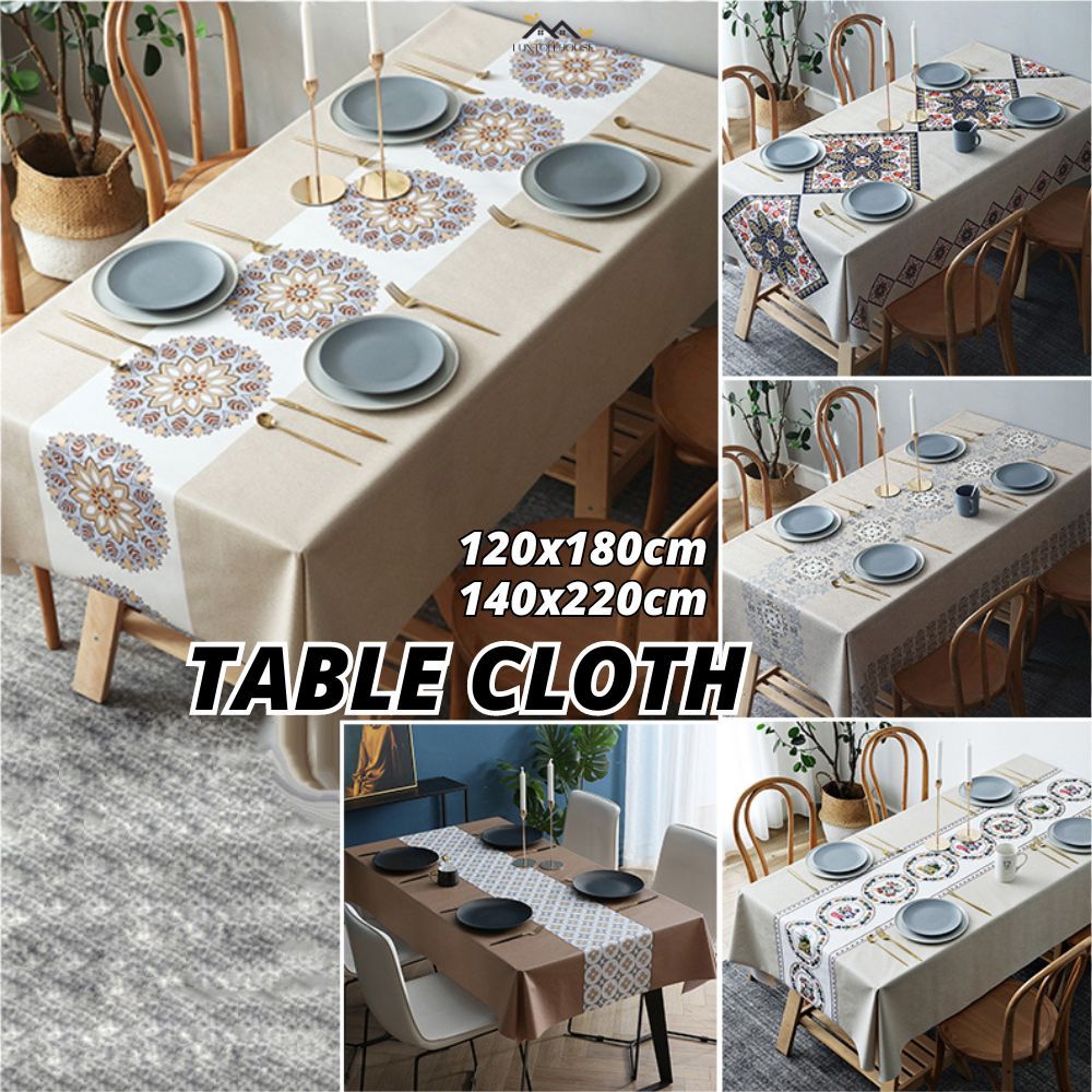 {SG} Table Cloth Tablecloth PVC Table Cover 120x180cm 140x220cm ...