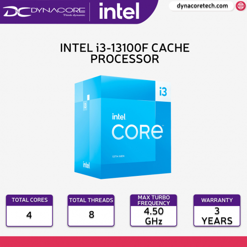Intel Core i3-13100F Desktop Processor 4 cores (4 P-cores + 0 E-cores) 12MB Cache, up to 4.5 GHz ...