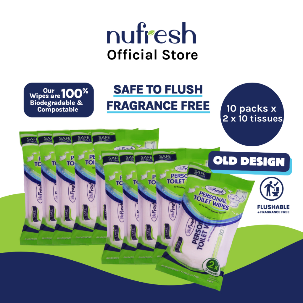 NUFRESH WET TOILET TISSUES 2 X 10S_NF3848 (10 packets) [Expiry Date: 1 ...