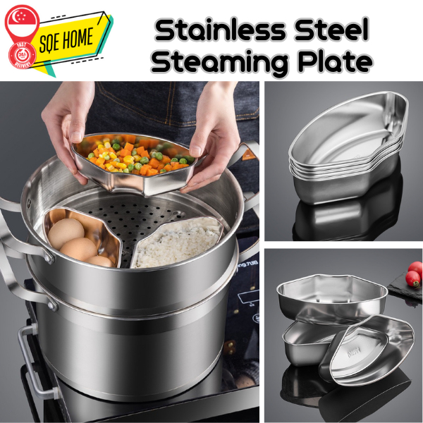 🇸🇬SG Stock🇸🇬 Stainless Steel Steaming Plates Fan-Shaped Steamer Egg ...