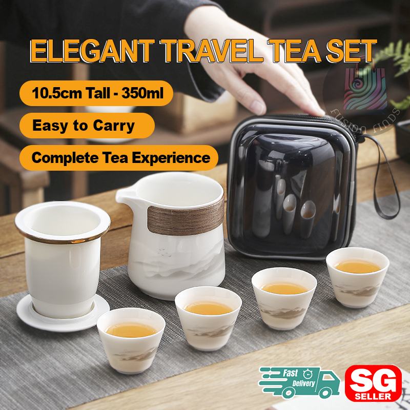 Teapot Set with 4 cups | Portable Tea Set| Travel Teapot Set | Tea ...