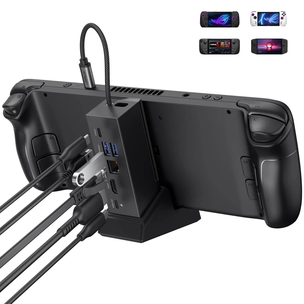 JSAUX ROG Ally X Docking Station 6-IN-1 USB C Dock Hub for Steam Deck ...