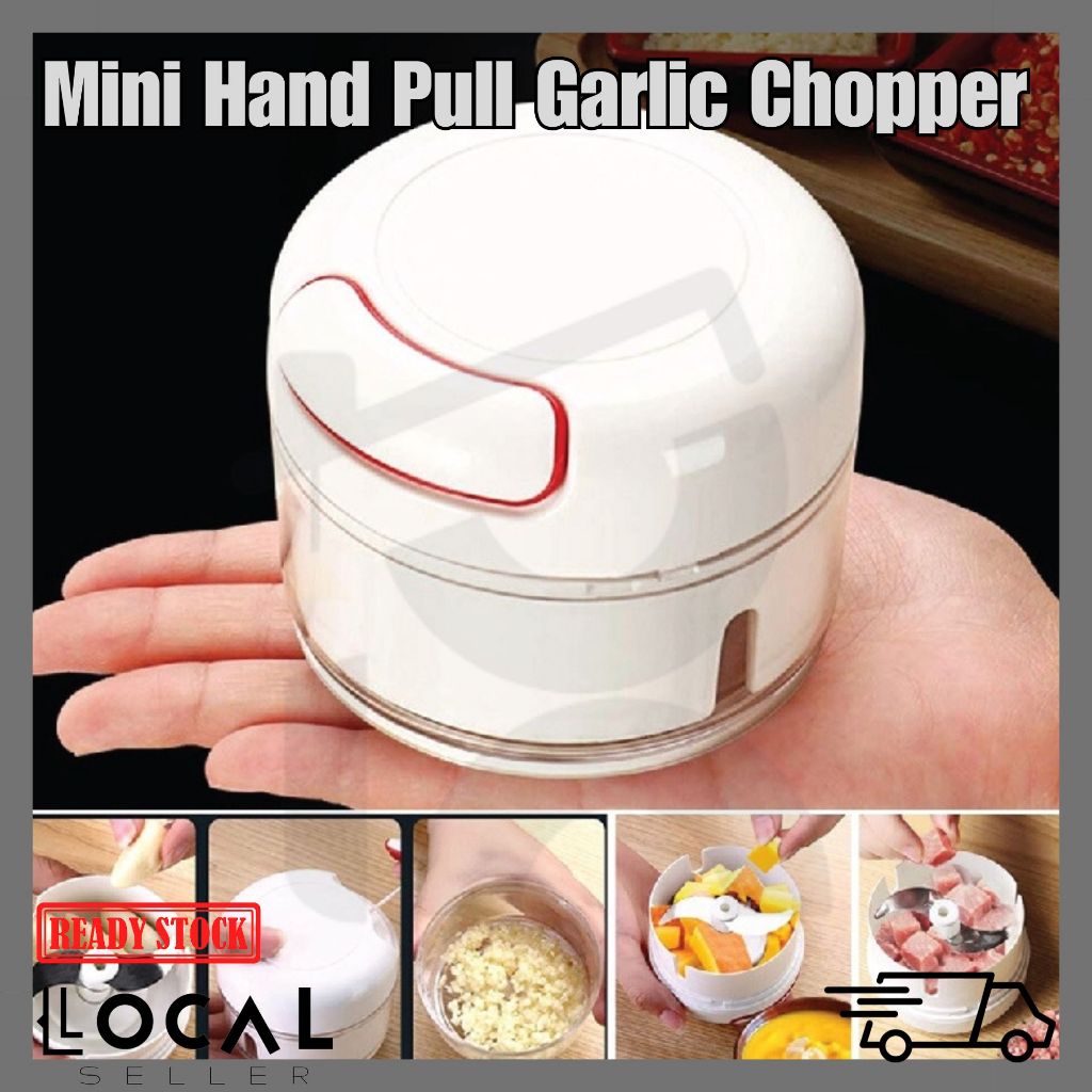 [SG Ready Stock] Mini Hand Pull Garlic Chopper | Manual Pull String ...