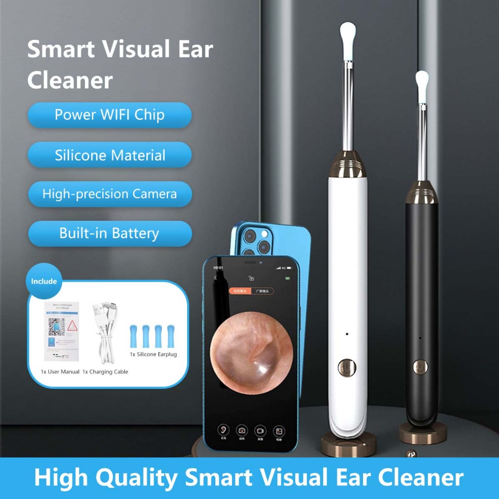 High Quality Smart Visual Ear Cleaner Earpick Built-in Battery Silicone ...